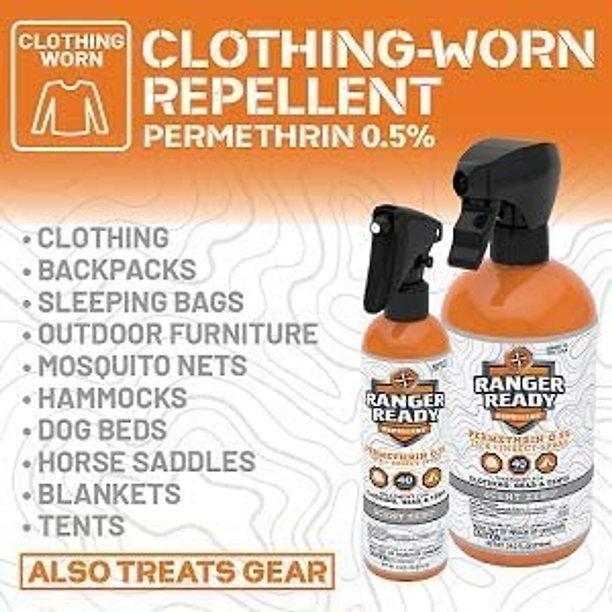 Ranger Ready Repellents P2Pak Permethrin + Picaridin Tick & Insect Repellent, Scent Zero, 8 Fl Oz. (Pack of 2)