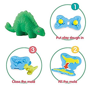 VConejo Color Dough Toys Dinosaur World Dough Set Creations Tools for Kid 2-4-8 Years with Animals