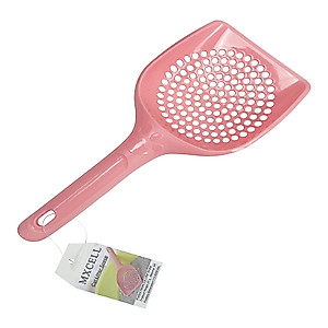 MXCELL Small Plastic Litter Scoop for Cats, Durable Deep Shovel and Long Handle for Sifting Kitty Litter(6 Pack Random Colors)