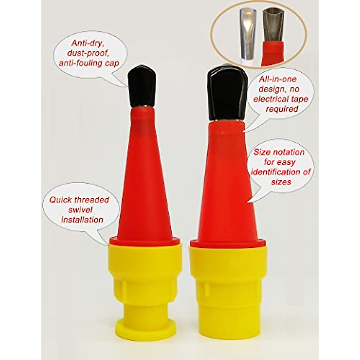 DUIOCKIV Reusable 18pcs Universal Stainless Steel Silicone Easy Caulking Nozzle Finisher Tips Tool Set, with Base and Protective Cap