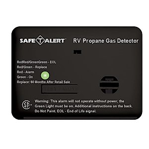Safe T Alert 20-441-P-BL Mini Hard-Wired Propane/LP Gas Alarm - 12V, 20 Series, Black