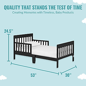 Dream On Me Finn Toddler Bed in Black, Greenguard Gold and JPMA Certified, Non-Toxic Finish, Made of Sustainable New Zealand Pinewood, Wooden Nursery Furniture