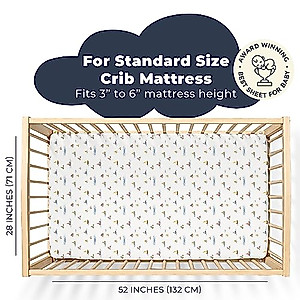 Sweave Organic Crib Sheets (2-Pack) - Breathable Double-Elastic Fitted Crib Sheet, Extra Protection for Your Baby, 100% GOTS Certified Organic Cotton, Secure & Snug Fit, Crib Sheets Neutral (28"x52")