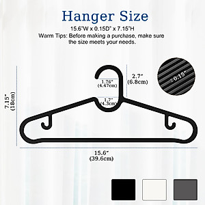 GETORO Plastic Hangers 100 Pack, Non Slip Space Saving Clothes Hanger with Hooks, Heavy Duty Black Hangers for Closet
