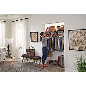 Rubbermaid 48" Premium Wood Shelving Kit with Hanging Rod, Mahogany, Laundry, Closet, Home, Organization, Shelving