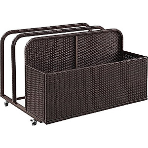 Crosley Furniture CO7303-BR Palm Harbor Outdoor Wicker Rolling Pool Float Caddy, Brown