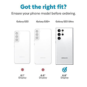 Speck Products Presidio2 Grip Samsung Galaxy S22 Ultra Case, Raised bezel, Black/Black/White