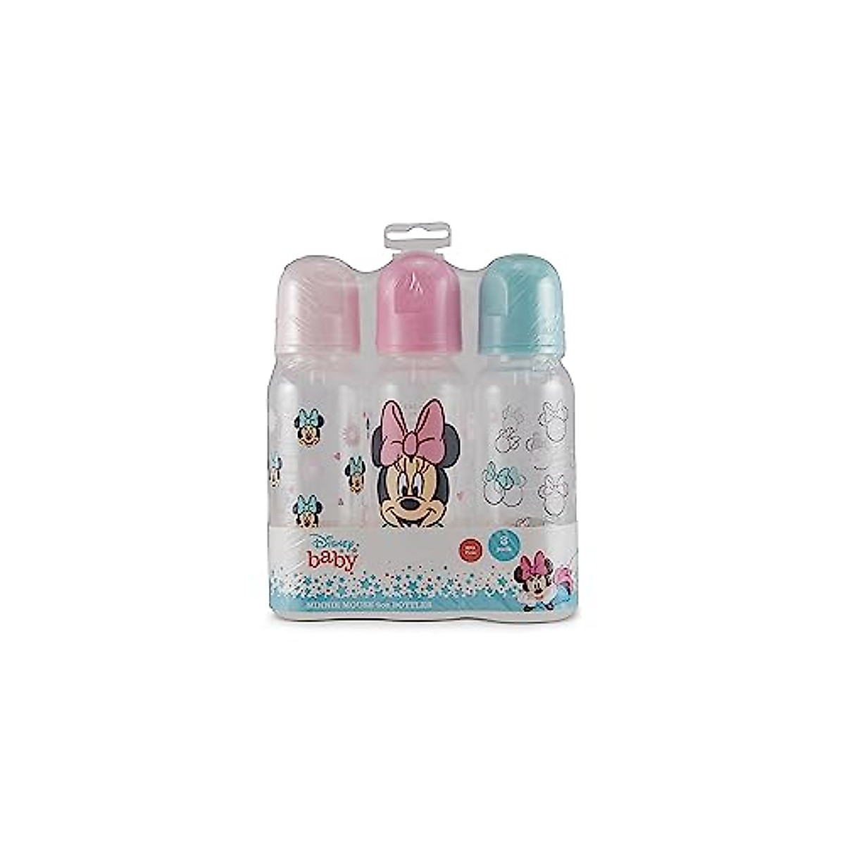 Baby Bottles 9 oz for Boys and Girls| 3 Pack of Disney "Minnie Mouse Pose" Infant Bottles for Newborns and All Babies | BPA-Free Plastic Baby Bottle for Baby Shower