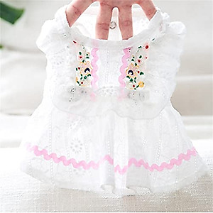 HOUKAI Dress Dog Clothes Dog pet Clothes Skirt Summer Cotton White Skirt (Color : D, Size : Lcode)