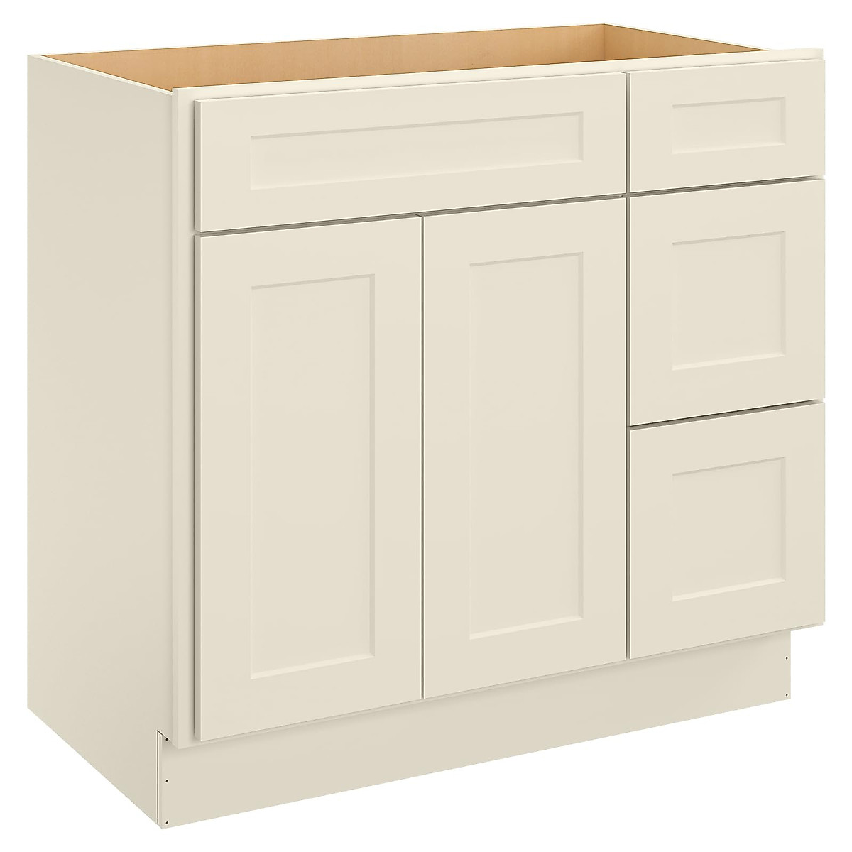 LOVMOR 36'' Bathroom Vanity Sink Base Cabinet with 2-Doors, Storage Cabinet with 3-Drawers on The Right, Suitable for Bathrooms, Kitchens, Laundry Rooms and Other Places.