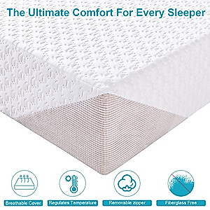 Opoiar 10 Inch King Size Mattress,Memory Foam Mattress Bed in a Box,Cooling Gel Bamboo Charcoal Infused for Pressure Relieving/Cool Sleep, Medium Firm Mattress,CertiPUR-US Certified, Made in USA