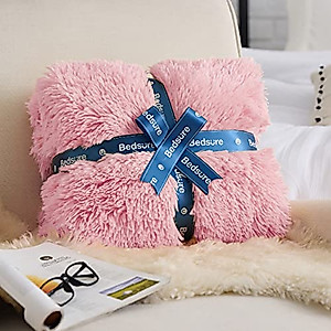 Bedsure Faux Fur Throw Blanket Pink – Fuzzy, Fluffy, and Shaggy Faux Fur, Soft and Thick Sherpa, Tie-dye Decorative Gift, Throw Blankets for Couch, Sofa, Bed, 50x60 Inches, 380 GSM