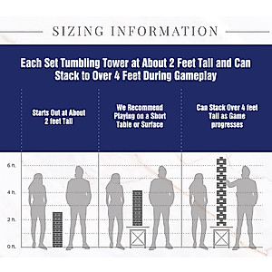 GOTHINK Giant Tumble Tower Game, Large Tumbling Tower Stack to Over 4 FT 54pcs Wooden Jumbo Blocks for Outside Yard Games with Carry Case Timber Stacking Game Night Toy Gift for Kids Adults Family