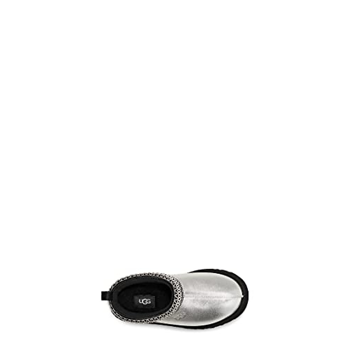 UGG Girls K TAZZ Leather Slipper, Silver Metallic, 4 Big Kid