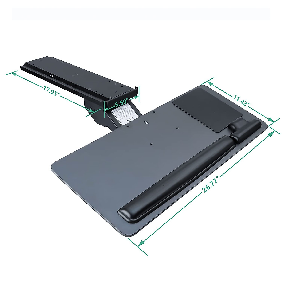 Adjustable Keyboard Tray Ergonomic Design Standard Under Desk Platform Large Space Track CARTMAY