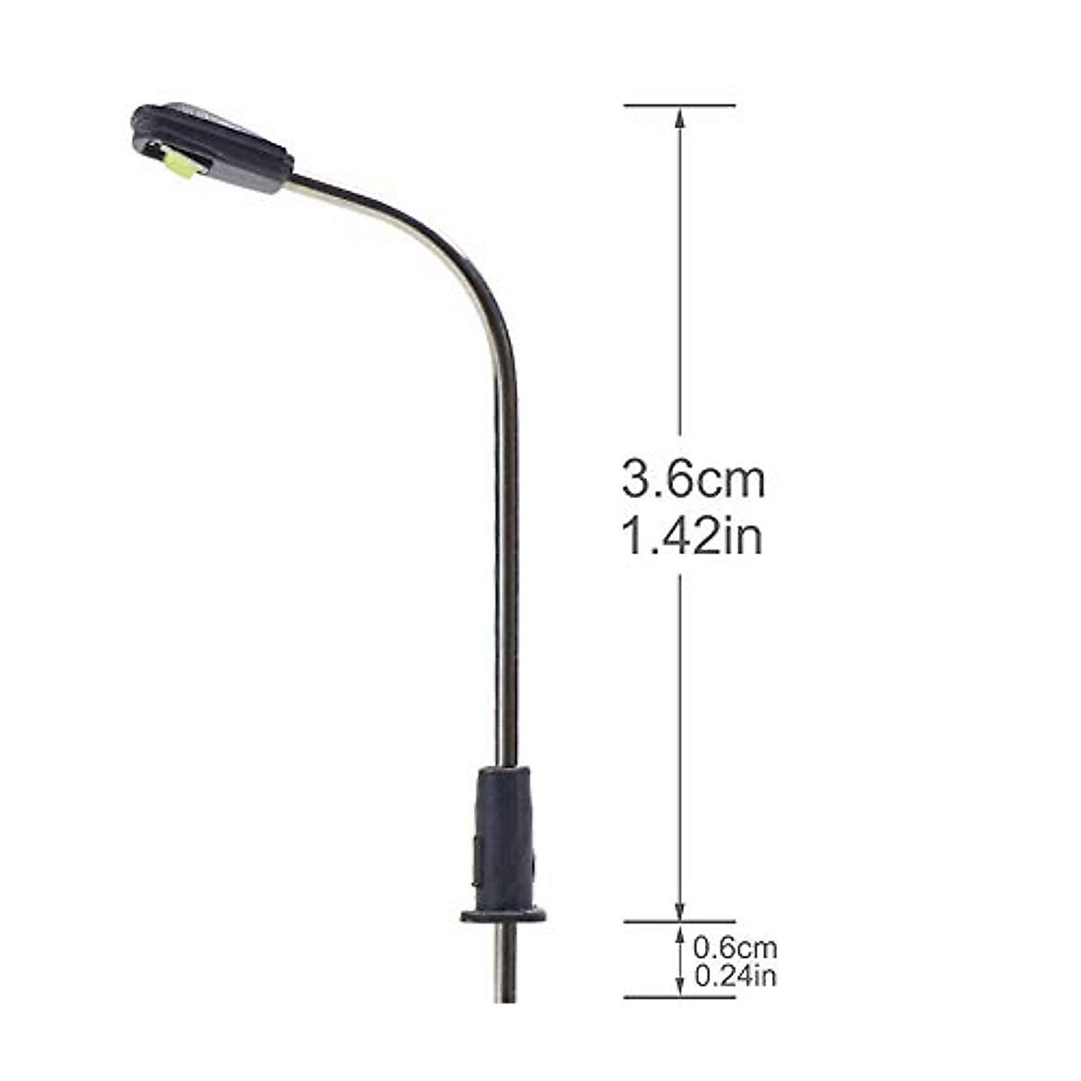 LQS05 10pcs Model Railway Train Lamp Post 3.6cm or 1.42inch Street Light Bright Cool White N Z Scale LEDs New