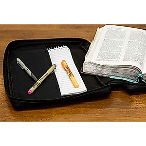 Black Cross Leather Like Vinyl Bible Cover Case with Handle X-Large
