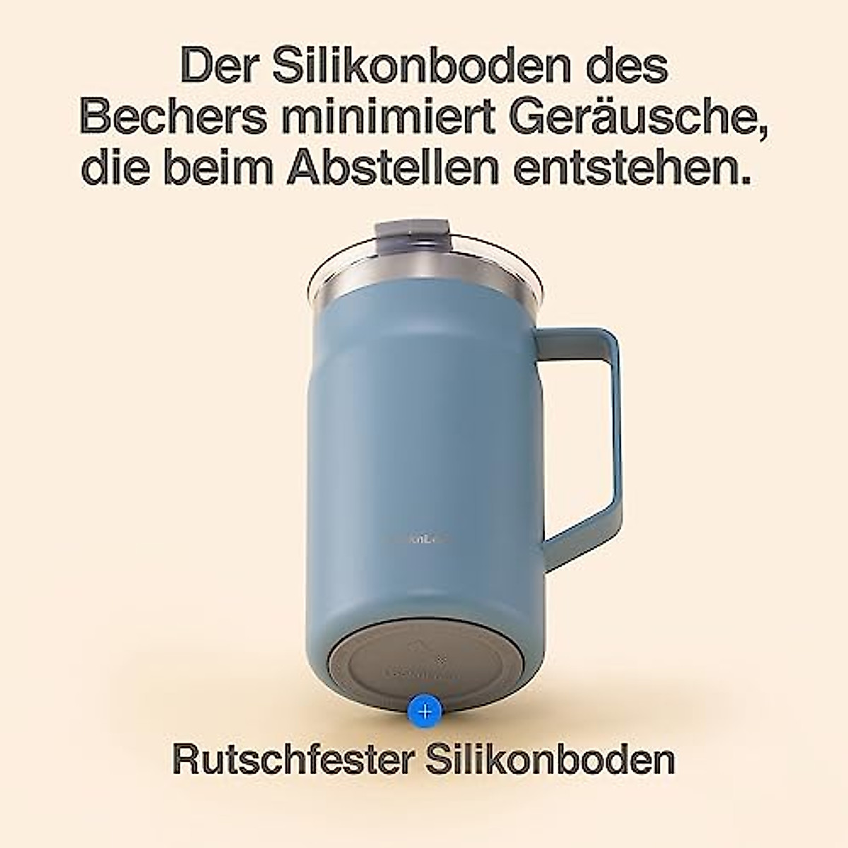 LocknLock Metro Mug Premium 18/8 Stainless Steel Double Wall Insulated with Handle Perfect for table with Lid, Yellow, 20 oz