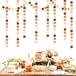 Orange Brown Rose-Gold Party-Decorations Streamers-Garland - 52ft Boho Fall Groovy Birthday Hanging Paper Banner,Autumn Burnt Baby Bridal Showe Neutral Wedding Sunset Bachelorette Decor Hugfond
