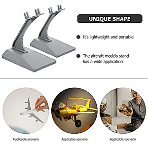 SAFIGLE Plastic Display Stand 2pcs Plastic Model Plane Display Stand Universal Aircraft Model Plane Stand No Airplane Model for Building Blocks Planes Random Color Aircraft Display Stand