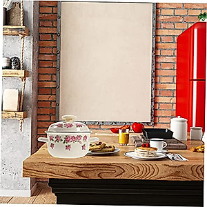 DOITOOL 1pc Amphora Enamel Pot Casserole Dish with Lid Korean Grill Pan Stovetop Grill Pan Candle Melting Pot Ramen Pot Ceramic Stew Pot Soup Stew Pot Home Soup Pot Kitchen Supplies Food