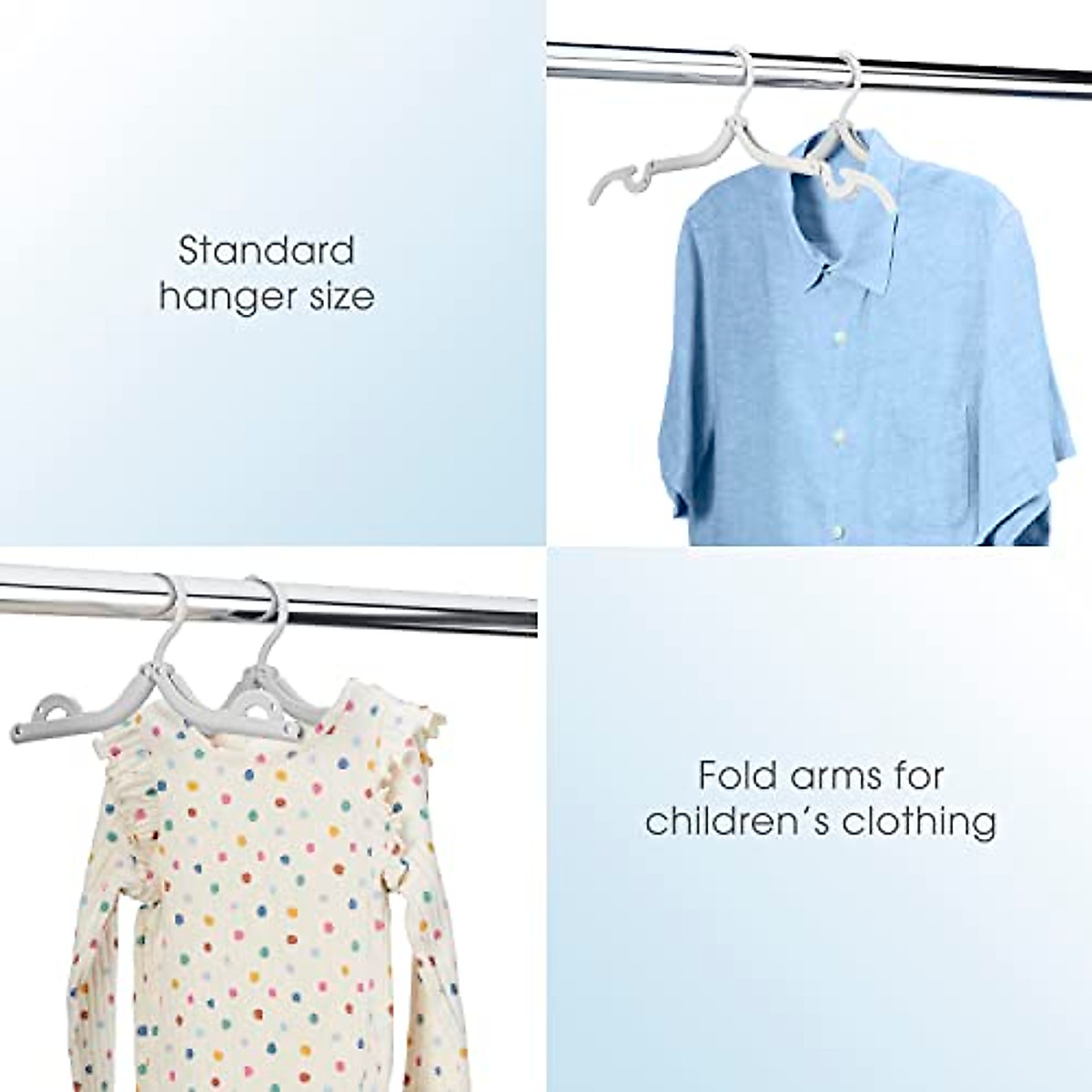 Conair Portable Clothes Hanger, Foldable Hanger Perfect for Travel, 7-piece set