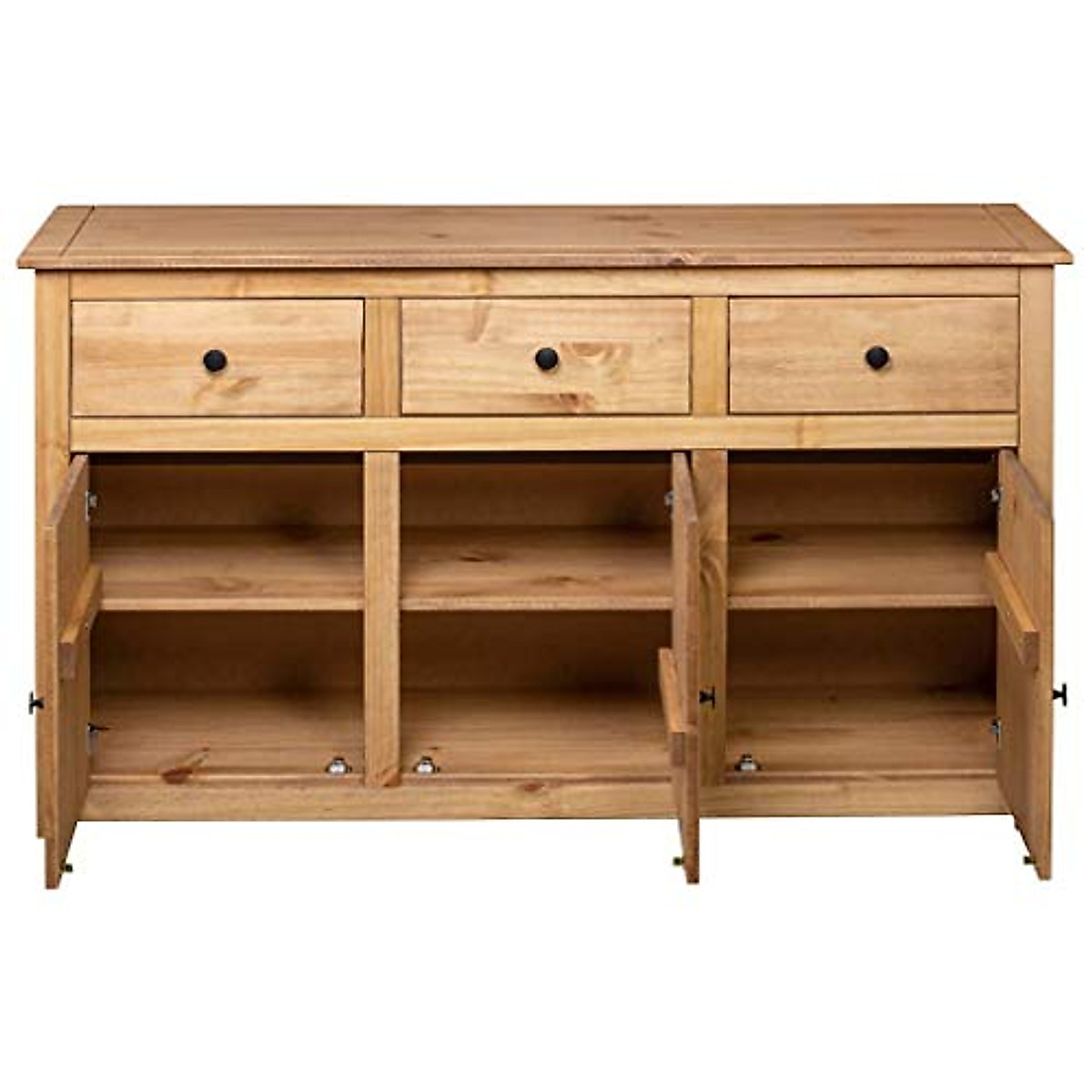 vidaXL Sideboard，Buffet Server Cabinet/Console Table，Sideboard Buffet Server Storage Cabinet Console Table Home Kitchen Dining Room Furniture，53.1"x15.7"x31.5" Solid Pinewood，Brown