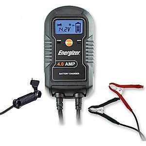 ENERGIZER 4-Amp 6V/12V Auto Charger, 9-Step Smart Battery Maintainer, Trickle Charger w/ LCD Display