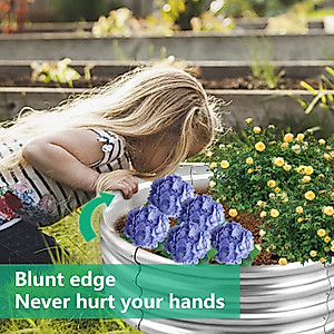 Kettalk 2Pcs Galvanized Raised Garden Bed，6×3×1ft Galvanized Planter Raised Garden Boxes Outdoor, Large Oval Metal Raised Garden Beds for Vegetables,Flowers and Fruits