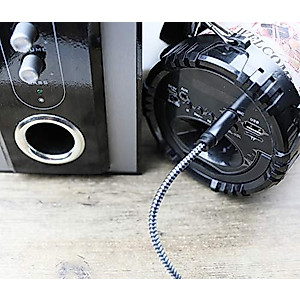 MORELECS 3.5mm to 1/4 Adapter, 1/4 to 3.5mm Adapter 6.35mm 1/4" Male to 3.5mm 1/8" Female TRS Stereo Audio Cable Nylon Braid Compatible for Amplifiers, Guitar, Piano, Home Theater Devices