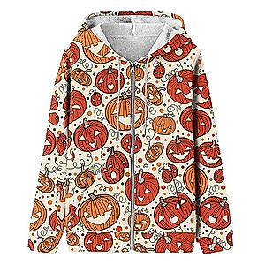 Halloween 2023 Womens Zip Up Hoodies Lightweight Graphic Sweatshirts Long Sleeve Cute Pullover Drawstring Sweatshirt with Pockets Search History Fall Winter Autumn