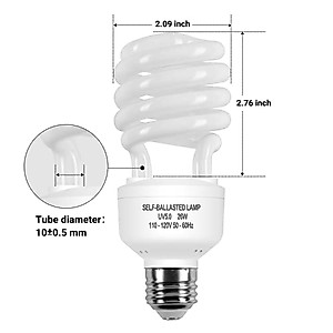 Simple Deluxe 1 Pack 26 Watts Reptile UVB 5.0 Spiral Compact Terrarium Bulb for Rainforest Type Reptiles
