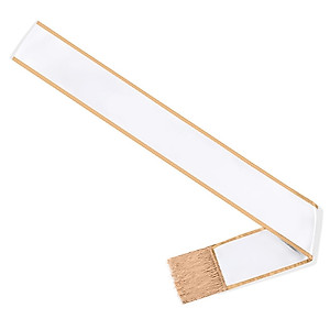 Party to Be Plain Sash with Tassels Blank Satin Sash for Adults 3.9" Wide x 74.8" in Total Length (White with golden border)
