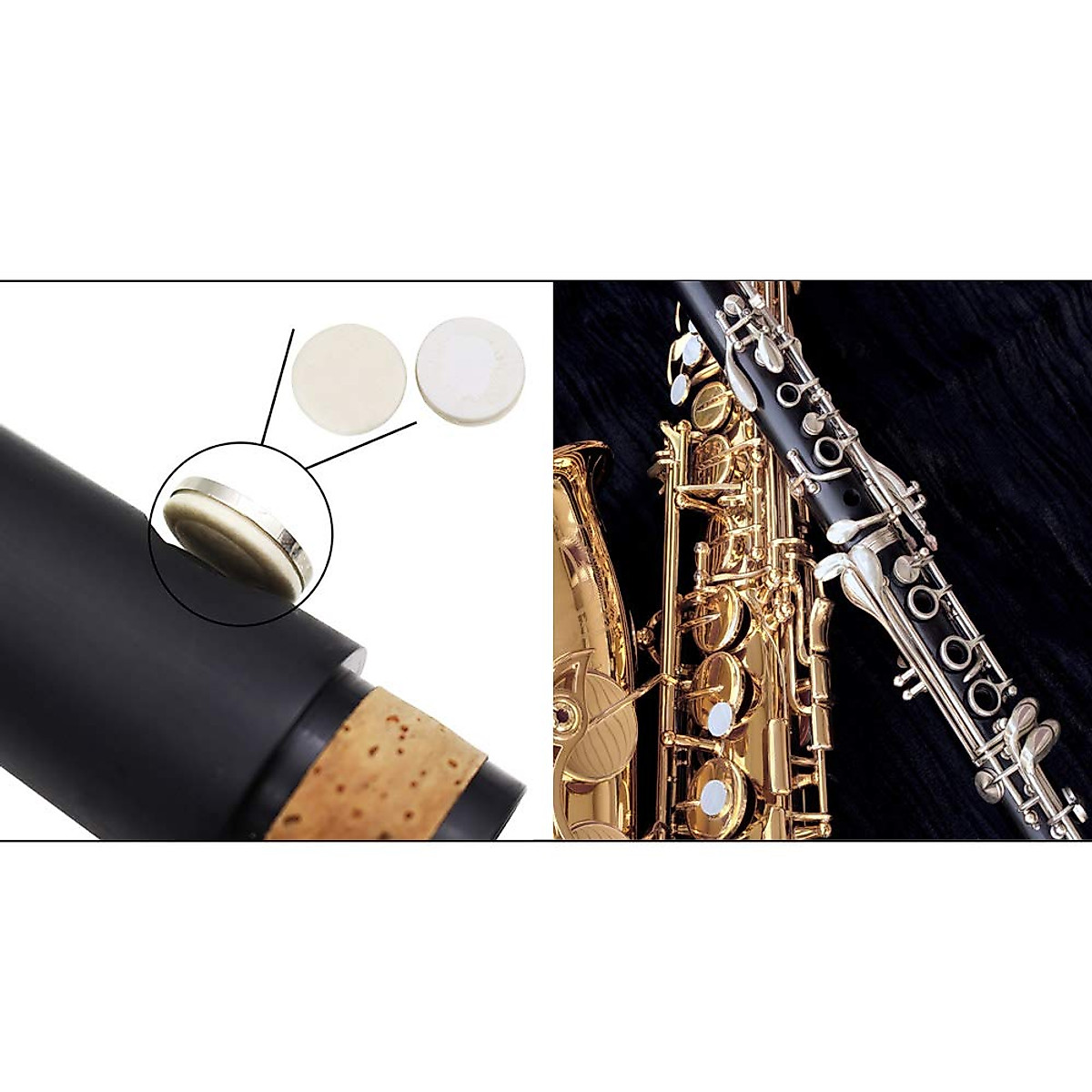 Comidox 17pcs/Set Clarinet Leather Pads for Exquisite Wind Instrument Replacement Accessories 2Sets