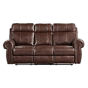 Lexicon Gallina Power Double Reclining Sofa, Brown