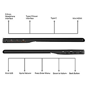 GOWENIC Portable Monitor, IPS Ultra Thin FHD Gaming Monitor, 13.3in 15.6in HDR USB HDMI Computer Display, External Monitor for Laptop Phone Tablet, Freesync Technology (15.6 inch)