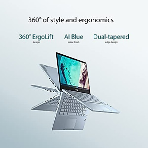 ASUS Chromebook Flip CX3, 14" Touchscreen FHD NanoEdge Display, Intel Core i7-1160G7 Processor, 512GB SSD, 16GB RAM, Garaged Stylus, Backlit Keyboard, Wi-Fi 6, Chrome OS, AI Blue, CX3400FMA-DH762T-S