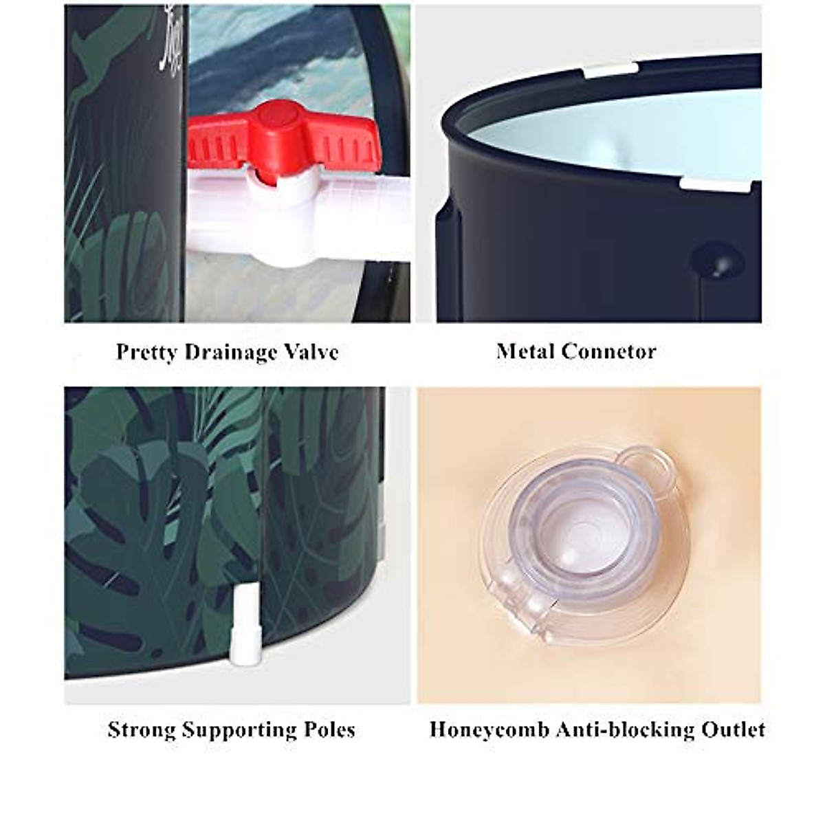 Portable Foldable Bathtub, Separate Family Bathroom SPA Tub, Soaking Standing Bath Tub for Shower Stall, Efficient maintenance of temperature, Ideal for Hot bath ice bath(A)