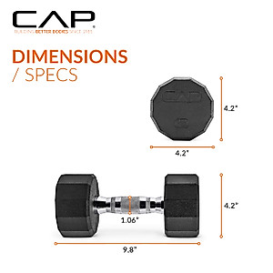 CAP Barbell 12-Sided Coated Dumbbell, 12 LB
