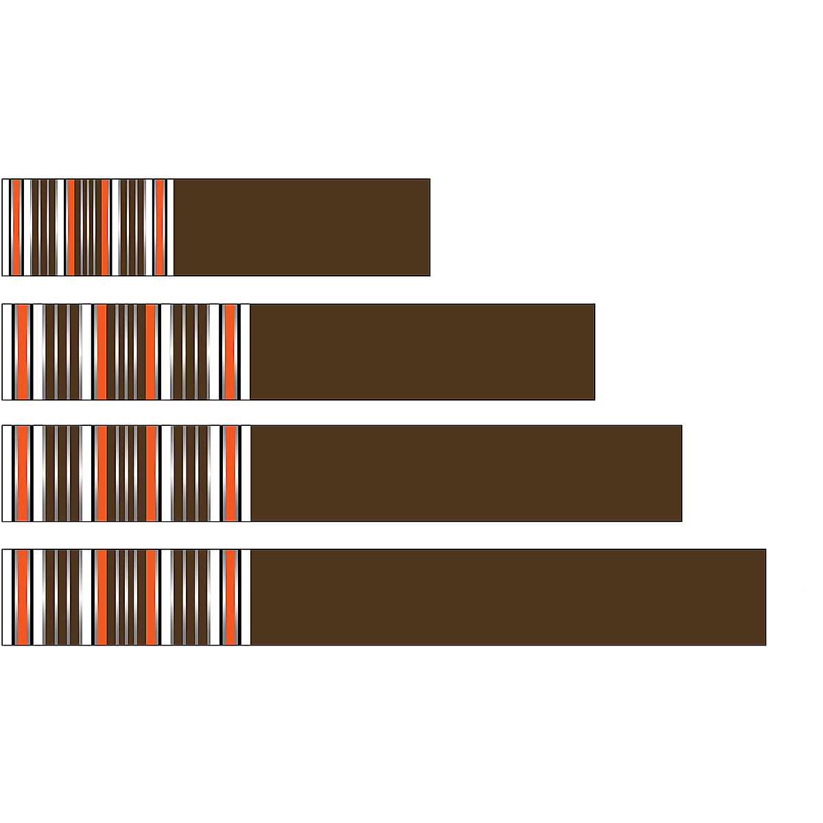 White Water Archery Laminated Brown Background Orange Stripe Traditional 18 Crest Arrow Wraps 15 pk Choose Length Width (9, 1)