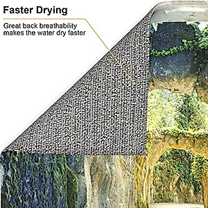 Gasse Printed Drying Mat For Kitchen Ultra Absorbent Microfiber Dishes Drainer Mats Non-Slip Silicone Quick Dry Pad - 18 X 16inch