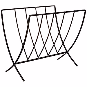 Spectrum Seville Magazine Rack (Black) - Standing Wire Storage for Desk, Office, Side Table, Bathroom, Files, Workspace, Books, Paper, & More