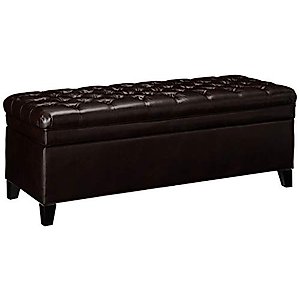 Christopher Knight Home Juliana PU Storage Ottoman, Brown