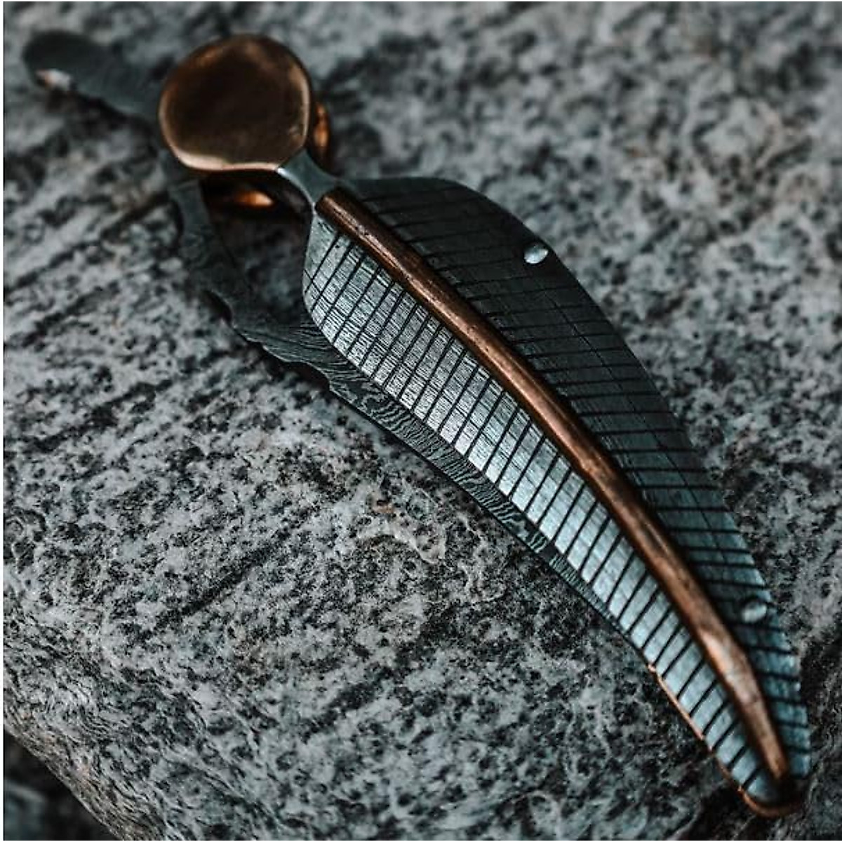 Custom Handmade Damascus Steel Folding Knife with Leather Sheat