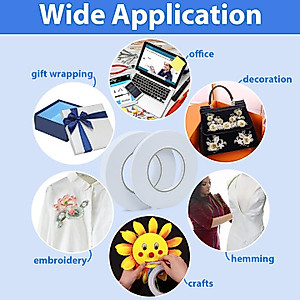 PLANTIONAL 2 Rolls Double-Sided Sticky Fabric Tape, 2/5" x 54.6 Yd & 1" x 54.6 Yd Hem Tape for No Sew, No Iron Hemming, Perfect for Pants, Crafts, and DIY Projects