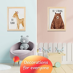 Set of 6 Baby Animal Nursery Wall Art Prints - Cute & Inspirational Decor for Baby Girls & Boys, Kids Room, Playroom, Nursery - High-Quality Unframed 8x10 Inch Posters - Woodland Animal Nursery Decor