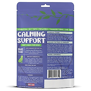 Calming Chews for Dogs Anxiety | Puppy & Dog Anxiety Relief Treats with Natural Souroubea | Calm Aid During Stress, Thunder, Storm, Separation, Car Travel, Motion, and Fireworks | Beef Flavor