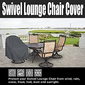 ZILOMI Outdoor Swivel Lounge Chair Cover 2 Pack, Fits Most Lawn Patio Chairs / Swivel Dining Chair (32'' Lx35'' Wx36'' H) ,480D Oxford Cloth Water-Resistant,Gray