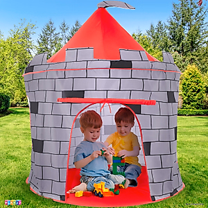 Play22 Kids Play Tent Knight Castle - Portable Pop Up Tent - Foldable into Carrying Bag - Childrens Play for Indoor & Outdoor Use - Playhouse for Boys & Girls