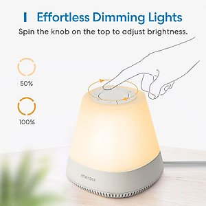 Meross Smart Table Lamp, Smart Sound Machine Compatible with HomeKit and Alexa, with 11 Soothing Sounds, Adjustable Night Light, Remote Control, Voice Control, Schedule and Timer